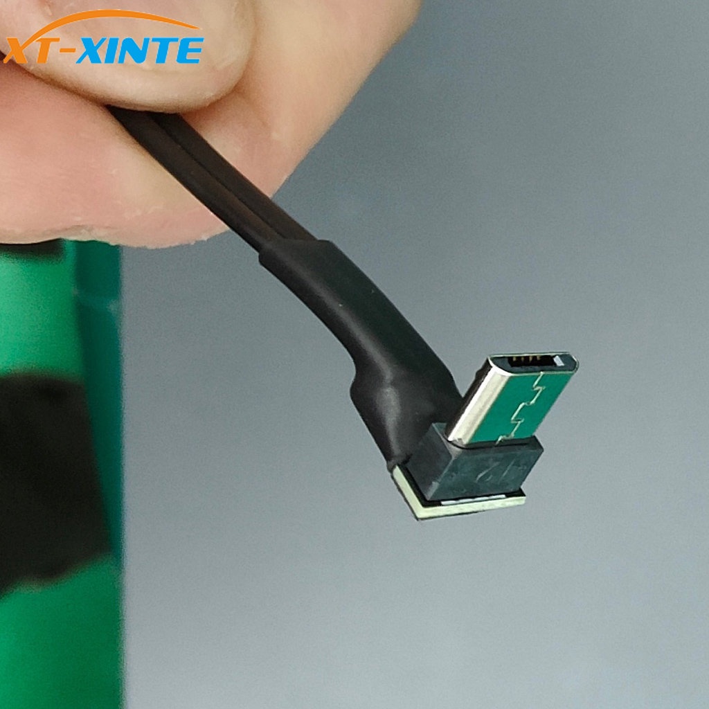 XT-XINTE USB2.0 Micro B Male to Type C Male Flat Cable USB-C Up/Down ...