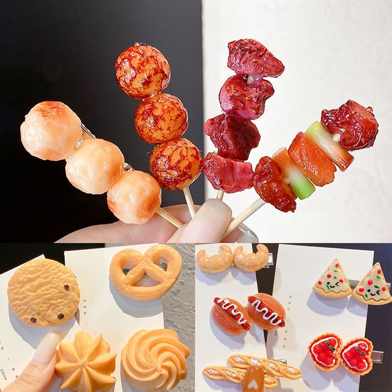 Biscuit Hair Clip Cute Simulate Funny Hair Clips Creative Design ...