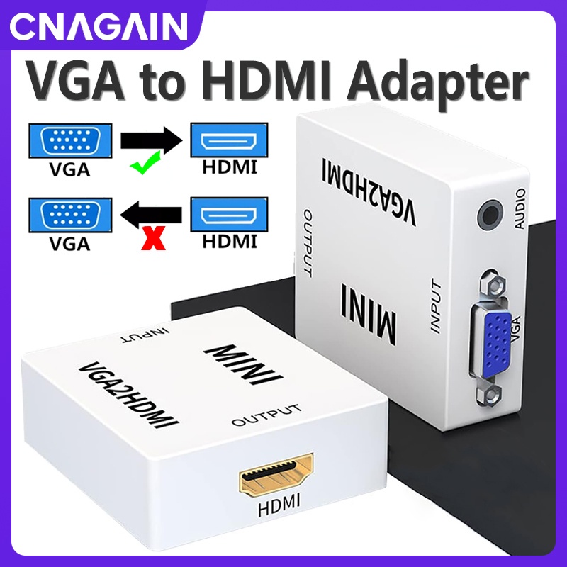 CNAGAIN 1080P VGA to HDMI Adapter Mini VGA Adapter Box Steadily Convert ...