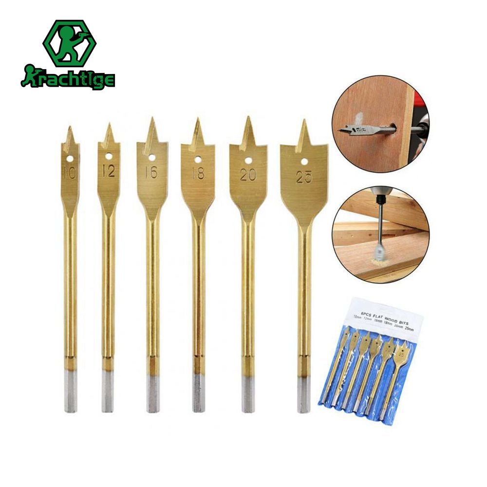 6Pcs Hole Saw Drill Bits Set Hole Opener Wood Drilling Spade Dill Bits ...