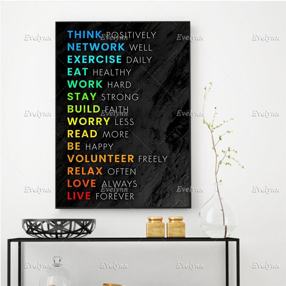 Modern Motivational Inspirational Canvas Reminders Of Life List Wall