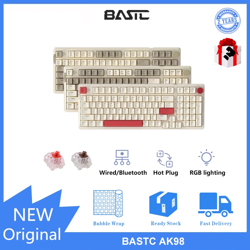 BASTC AK98 Wireless three mode customized RGB light mechanical keyboard ...