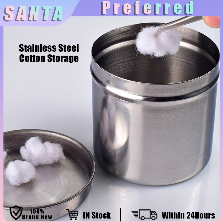 201 Stainless Canister for Medica Cotton Swab Balls Storage Alcohol ...