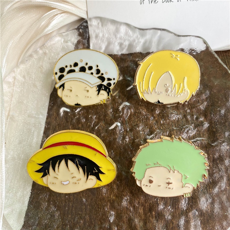 Cartoon Pirates Avatar Enamel Brooch Cute Luffy Zoro Sanji Law Lapel ...