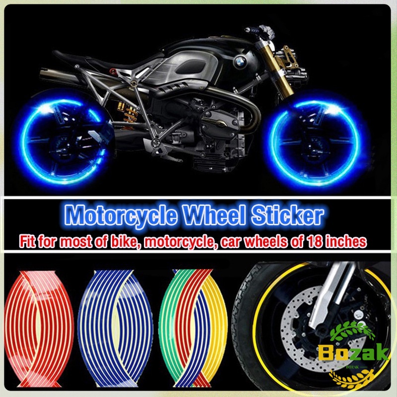 Bozak 18 Inch Wheel Motorcycle Wheel Sticker Reflective Decals Rim Tape ...