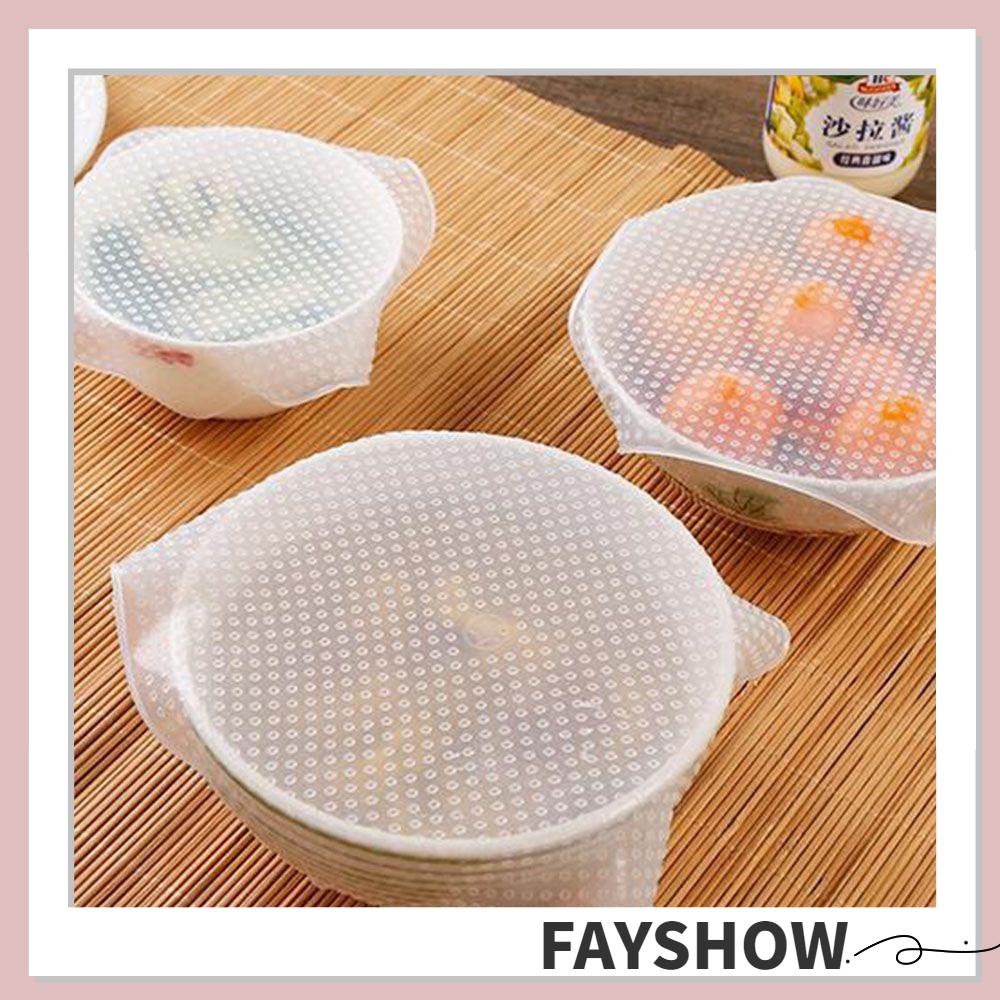 FAY Silicone Stretch Lids Kitchen Tool Flexible Cling Film Transparent ...