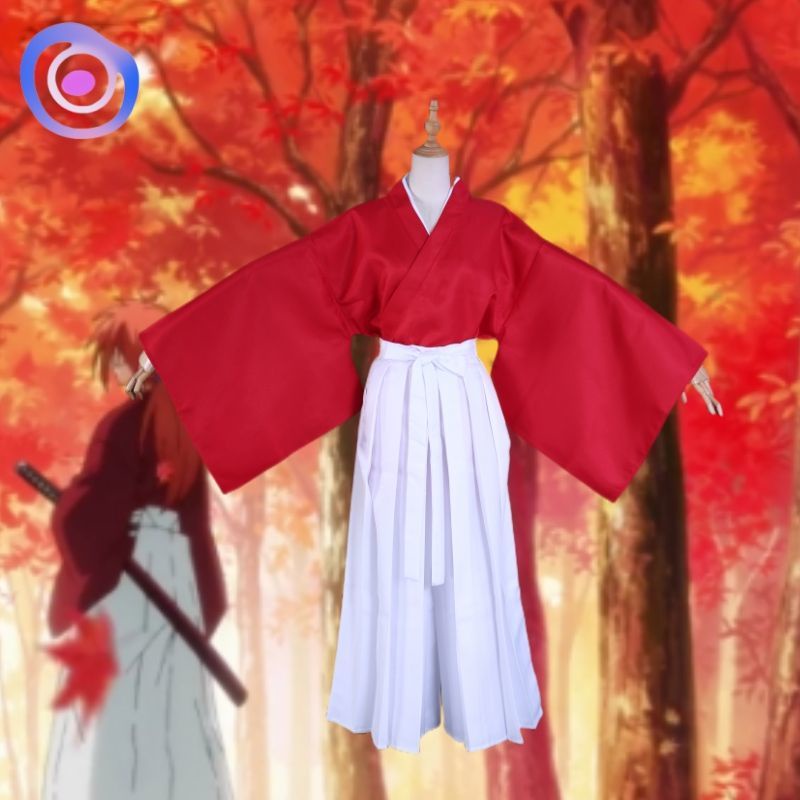 Rurouni Kenshin Costume HIMURA KENSHIN cosplay Kimono Red Kendo Costume ...