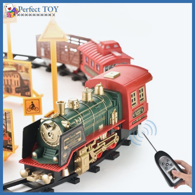 Perfect Electric Steam Train Toys Simulation Remote Control Classical ...