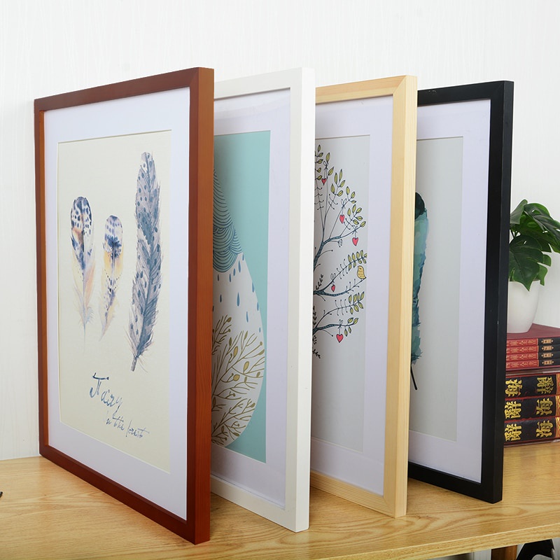 Wood Frame A4 /A3 /5R/ 6R/ 8R Size Black White Wood Color Photo Frame ...