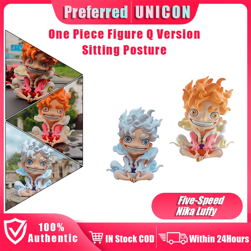 Sitting Posture Q Version One Piece Nika Luffy Figure GEAR5 The Sun God ...