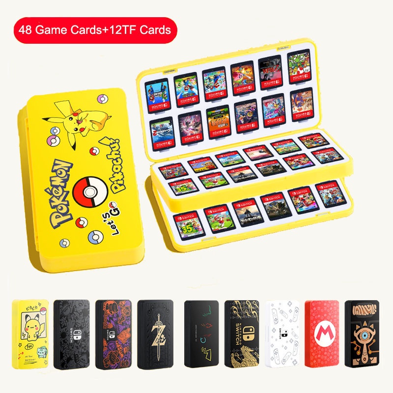 Ns Switch Oled Game Card Storage Box Hard Shell Protective 48 in 1 Game ...