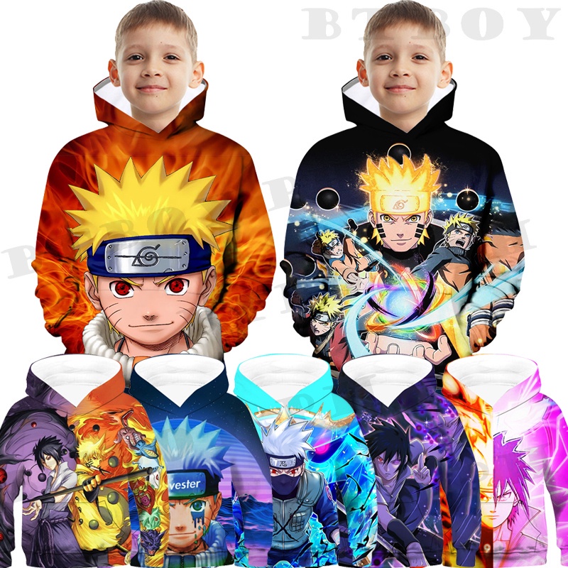 LJX Newest Naruto Hoodie For Kids Anime 3-13 Years Old Baby Top Winter ...