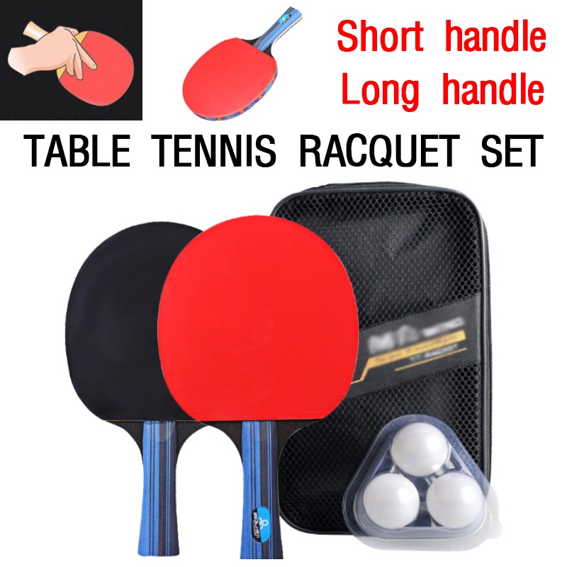 racket A10 double-sided beginner training two racket three ball table tennis racket set | Shopee ...