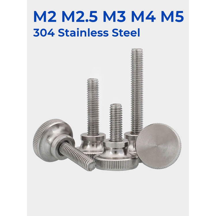 M2 M2.5 M3 M4 M5 DIN464 GB834 304 Stainless Steel Knurl Head Hand Tighten Curtain Wall Glass ...