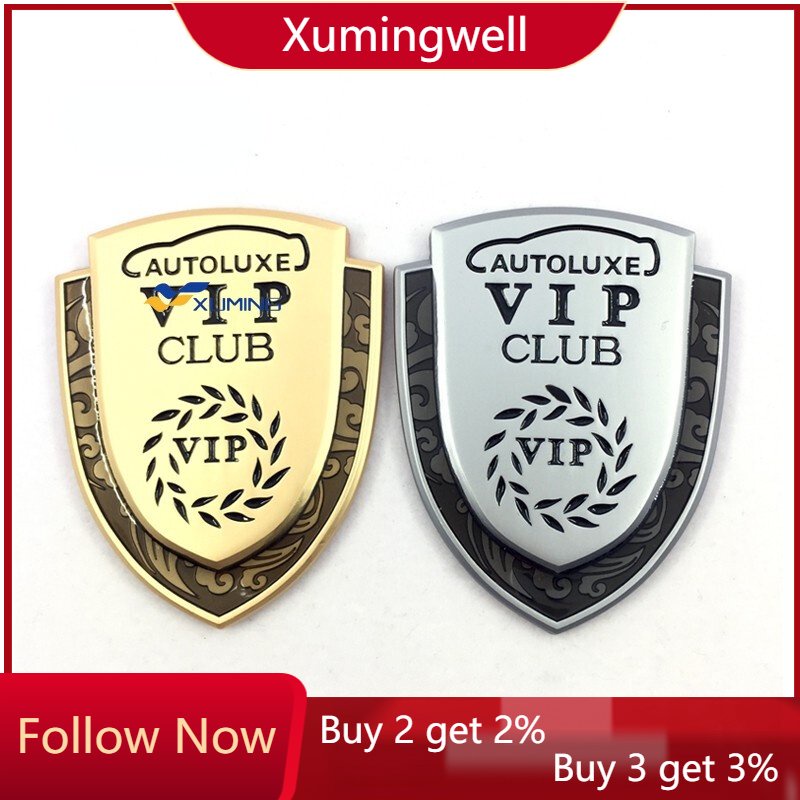 1 X Metal AUTOLUXE VIP CLUB Owners Logo Auto Side Rear Emblem Sticker ...