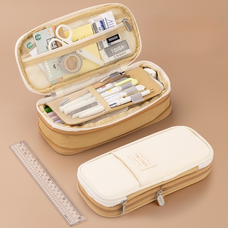 Large Capacity Pencil Case Classic Pocket Pensel case Fold Canvas ...