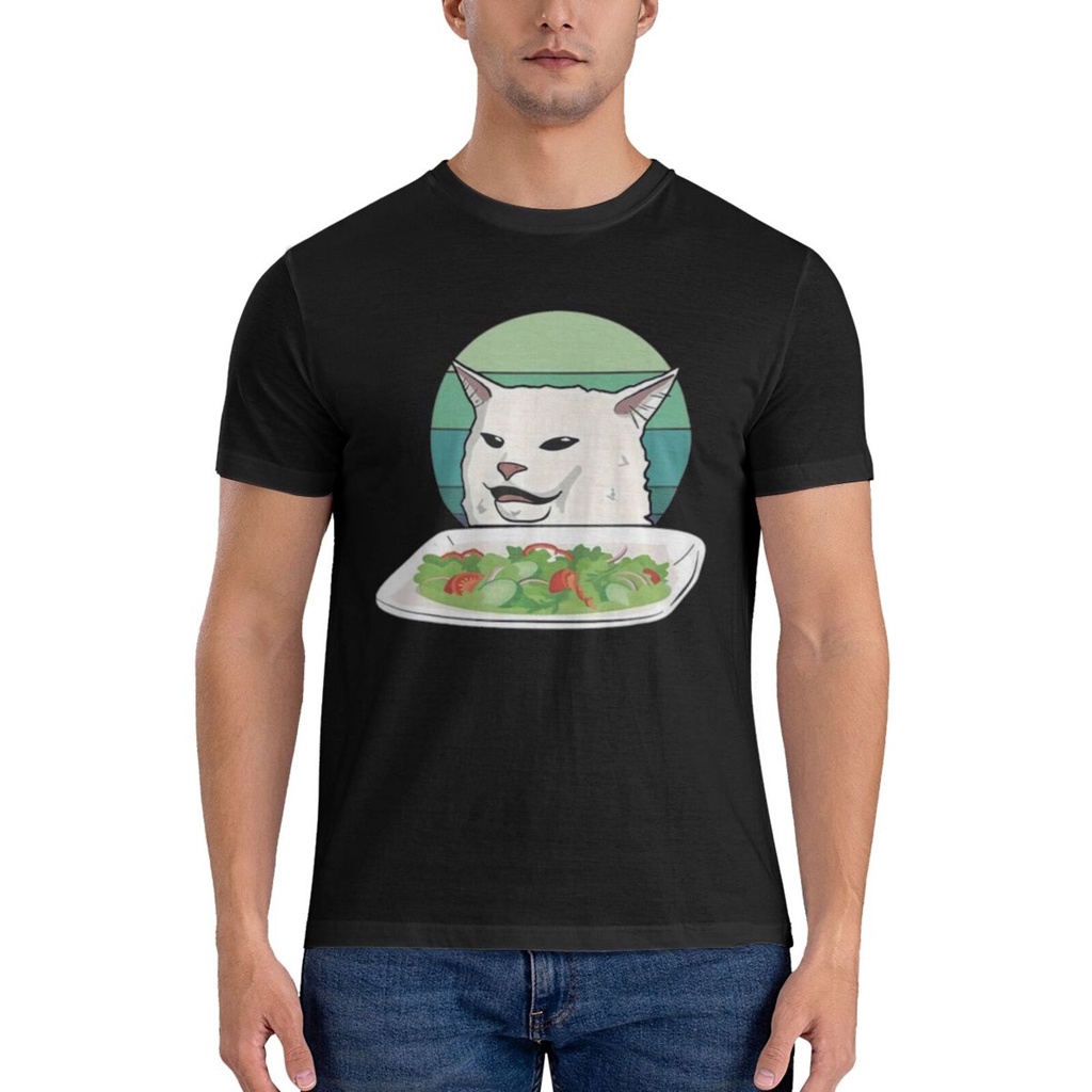 Angry Yelling At Confused Cat At Dinner Wholesale Cool Tshirt Multi ...