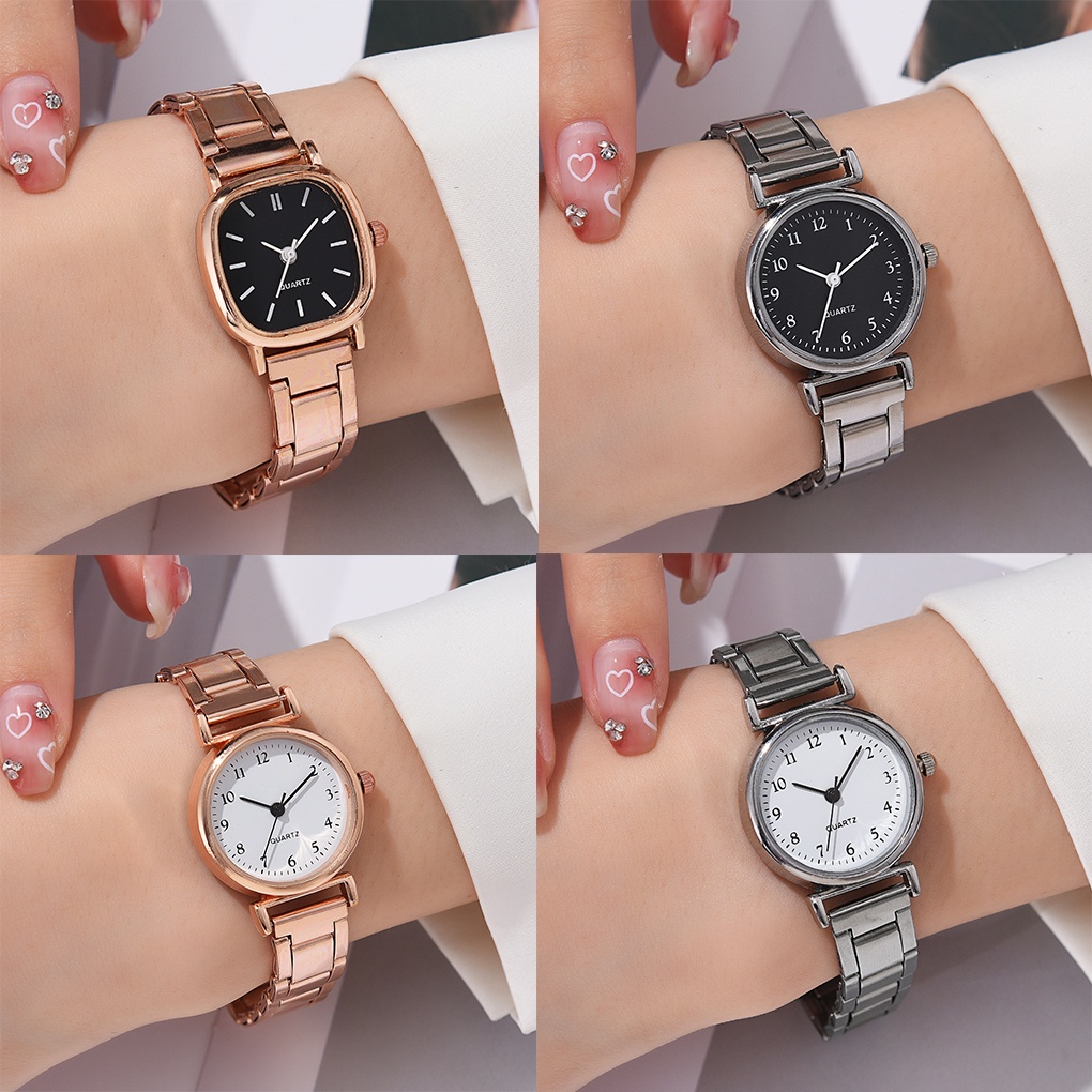 Women's Square Quartz Watch Ladies Fashion Steel Band Wrist Watch ...