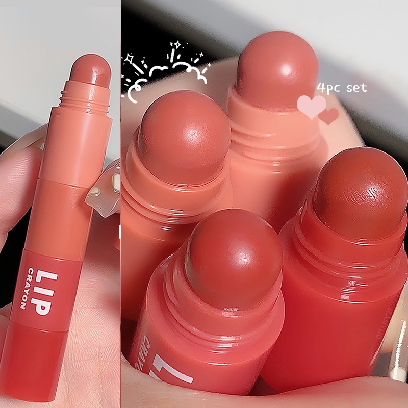 4pc Set Lipstick Korean Girl Group Crayon Lipstick Long Lasting Matte