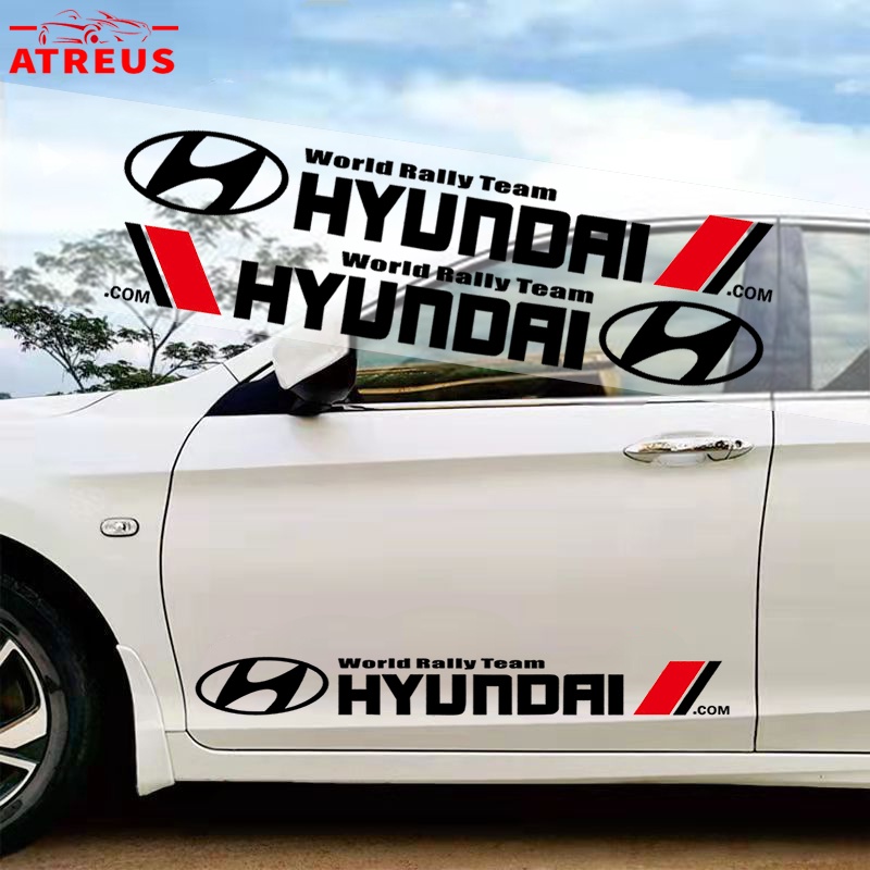 Hyundai Car Stickers Auto Door Side Body Decor Decals Anti-scratch ...