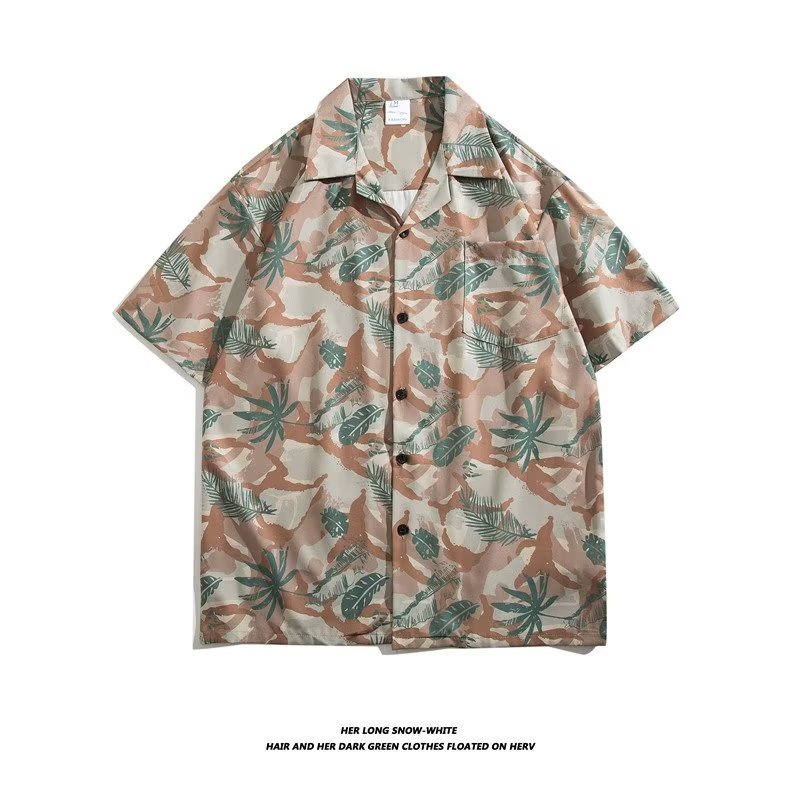Summer Outfit New Casual Loose Retro Short Sleeve Floral Polo Shirt for ...