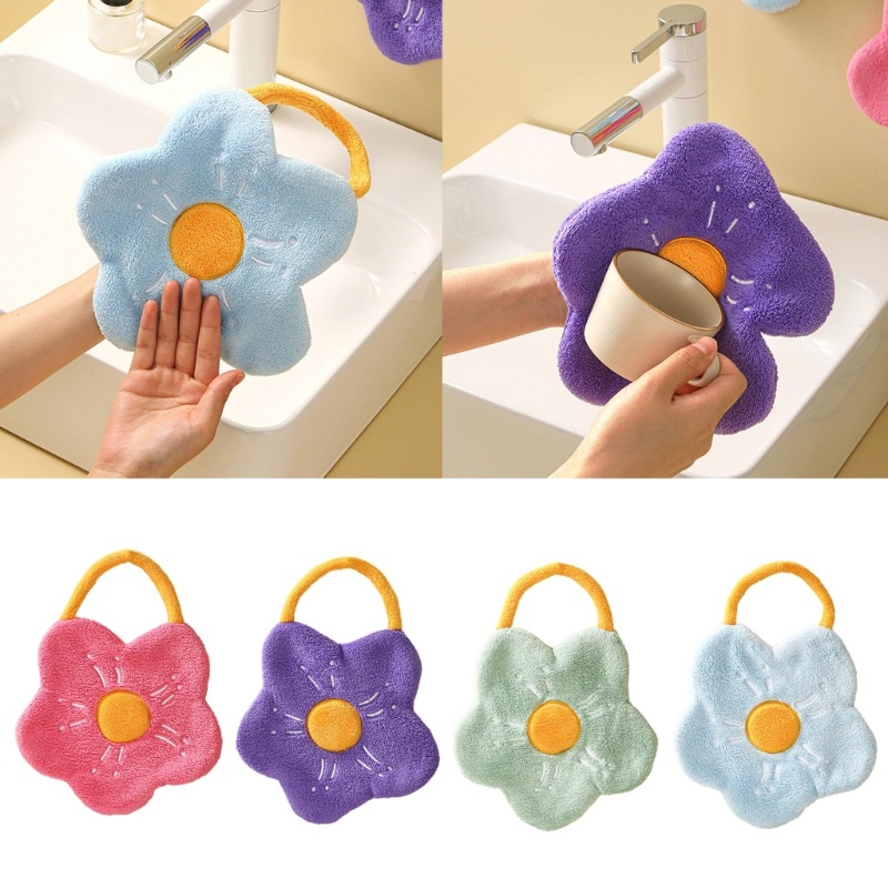 goodxyz1 Flower Shape Hand Towel Children Microfiber Handkerchief for ...