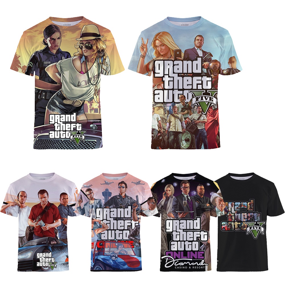 Grand Theft Auto V T Shirts Men's Gta 5 T Shirts for Couple Tops ...