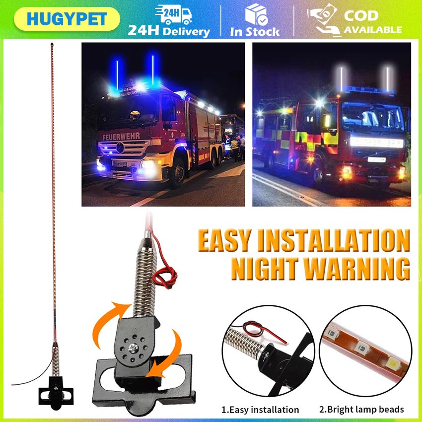 24V LED RGB Truck Antenna Light Whips Flagpole Lamp Colorful Streamer ...