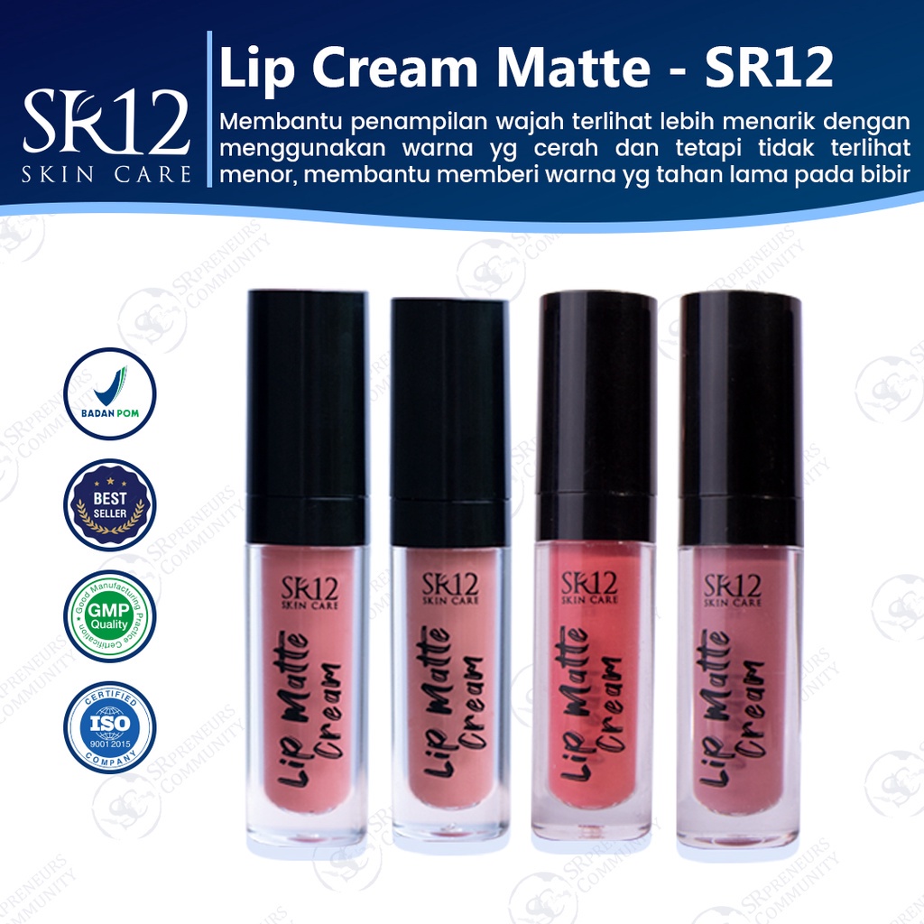 Sr12 LIP MATTE CREAM BPOM/MATTE MAKE UP Lipstick/PARABEN Free, Long ...