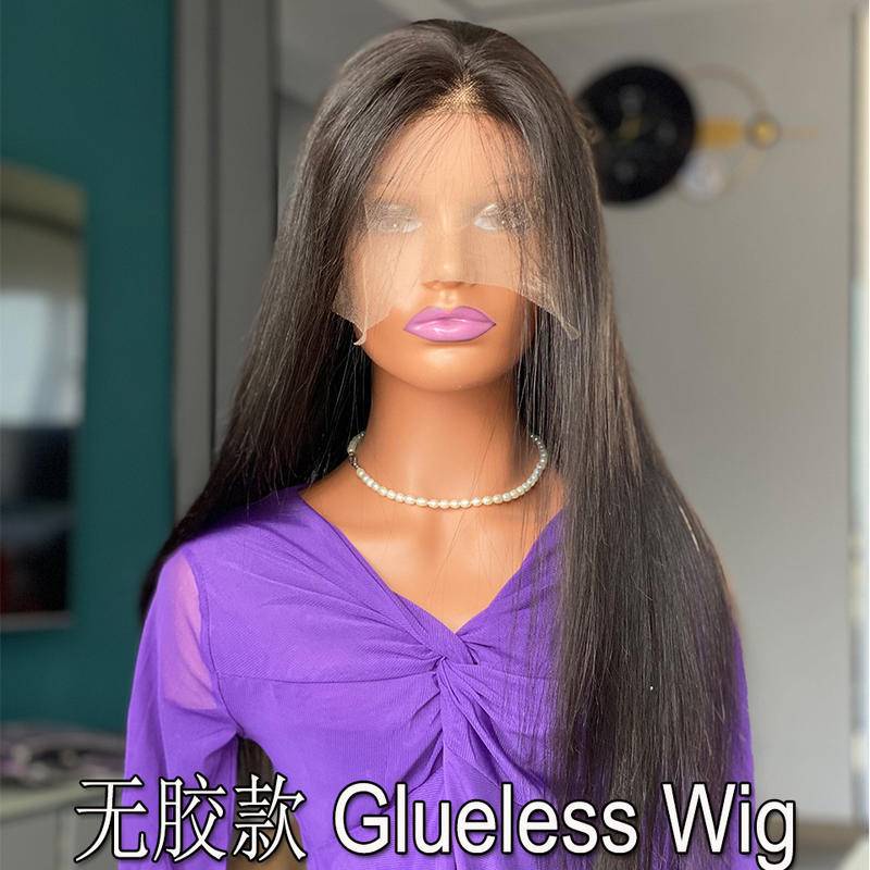 100% Human Hair Wig 4*6 Top Swiss Lace Glueless Wig Brazilian Hair For ...