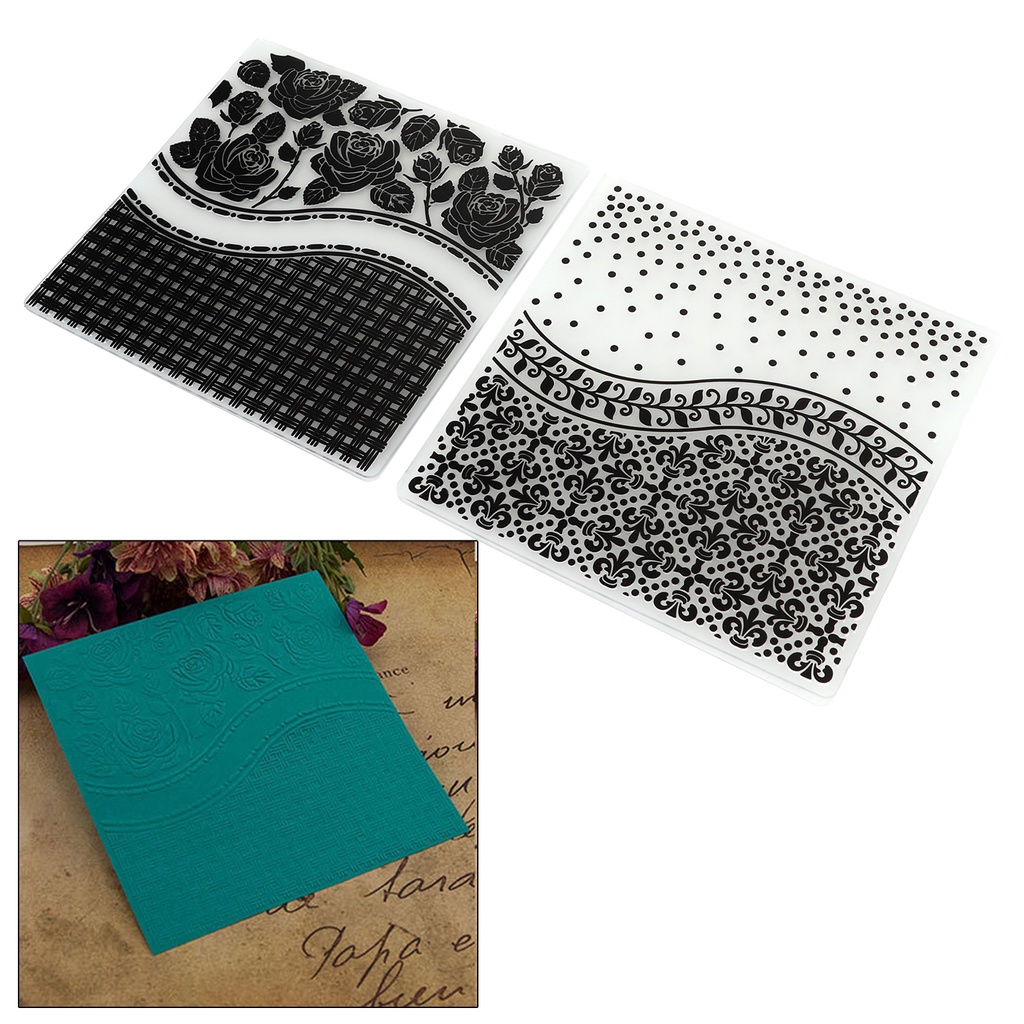 TIM 2Pcs Embossing Folders Unique Design Concave Convex Texture ...