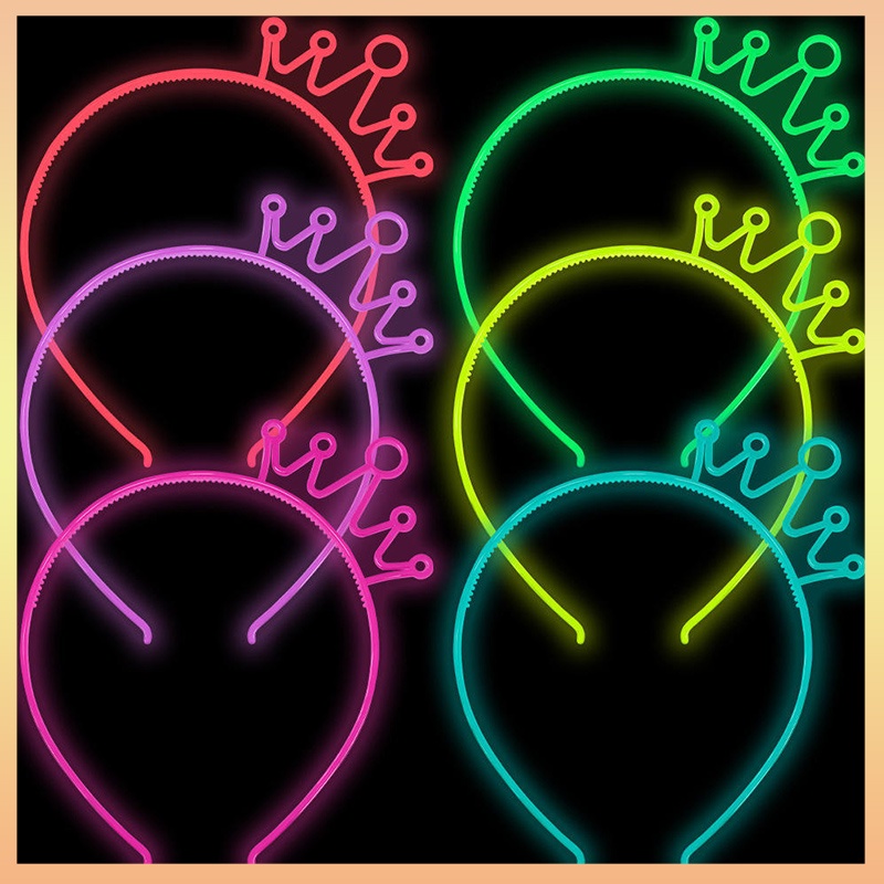 LED Flashing Crown Headband Light Up Hairband Headbands Glow Hairband ...
