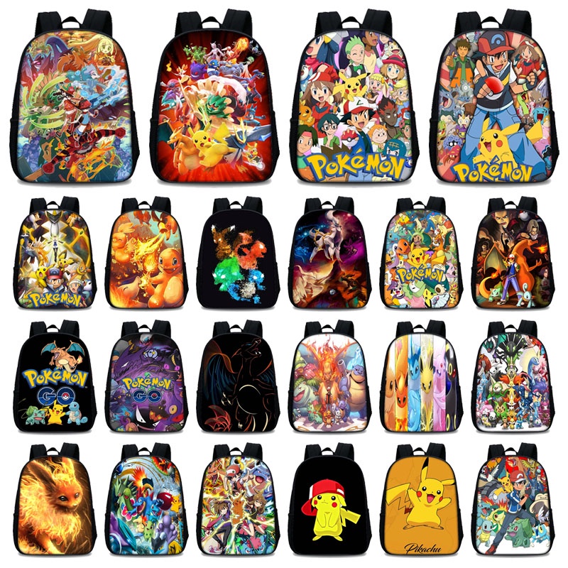 Pokemon cartoon Schoolbag student computer Bag 3D backpack 14 inches ...