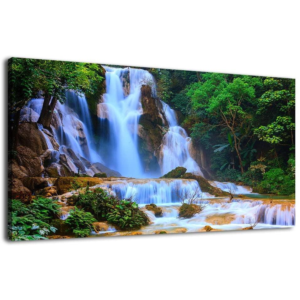 Waterfall Wall Art Living Room Decorations Landscape Canvas Art Large Nature Pictures Artwork ...