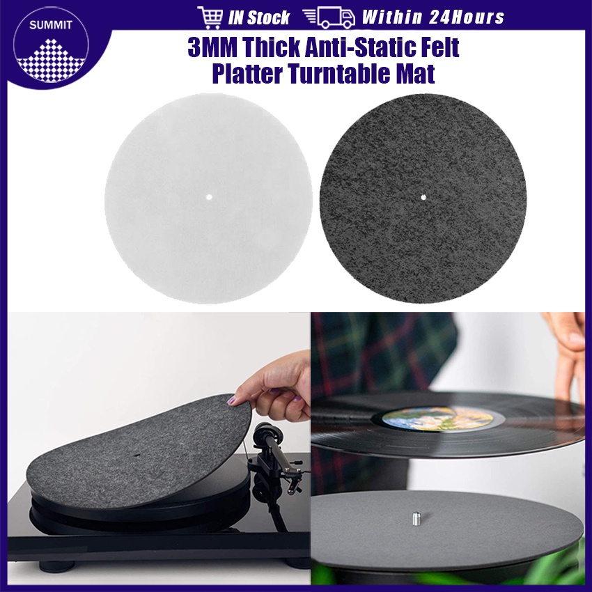 3mm Felt Turntable Mat Slipmat Audiophile Anti-Static LP Vinyl Record ...