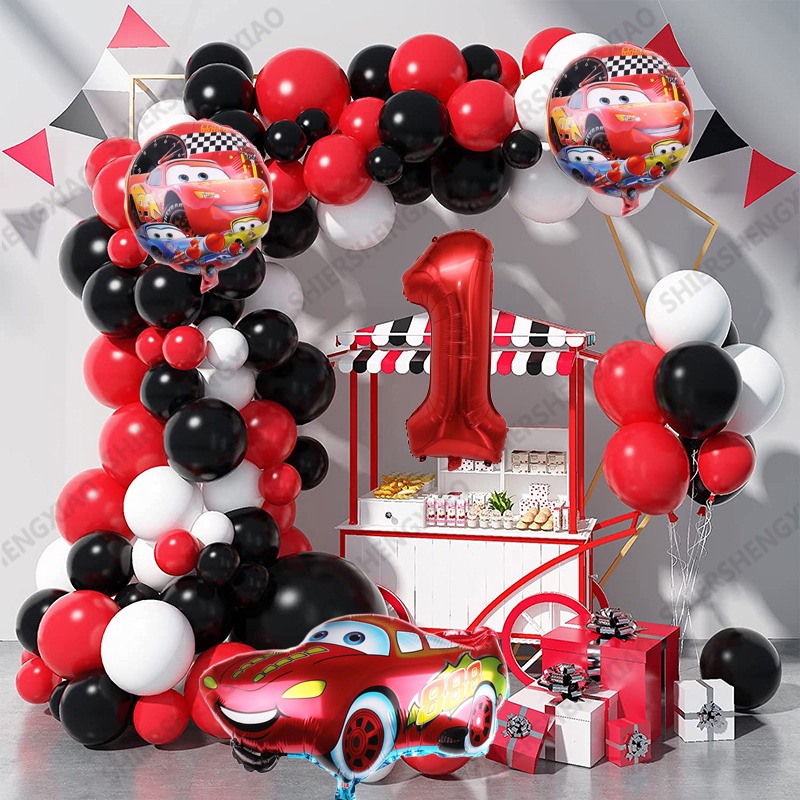 83pcs/ Cars Theme Birthday Party Balloon Theme Set Latex Paint Creative ...