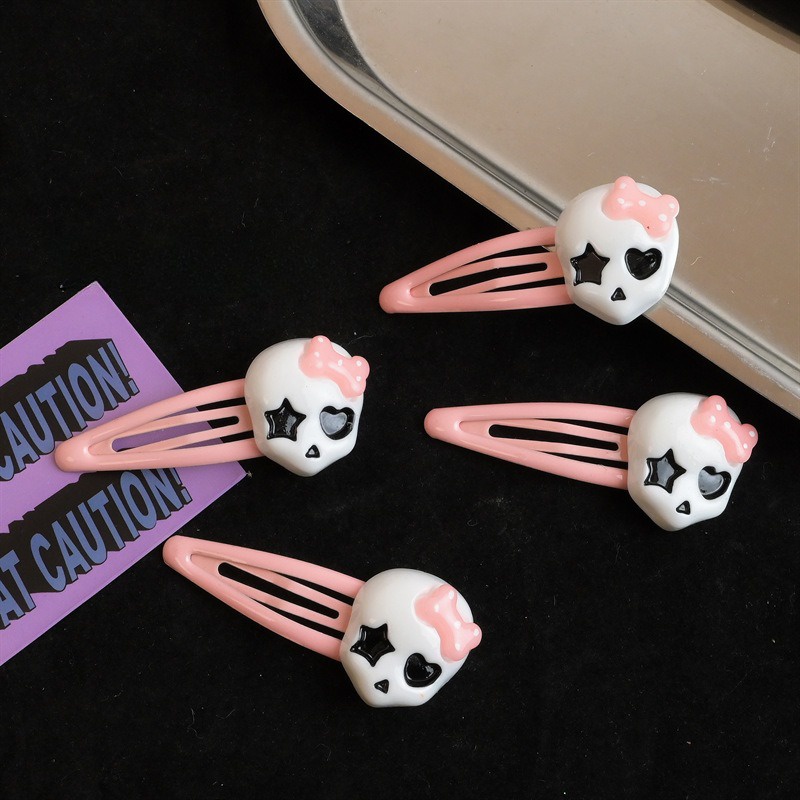 Skull Hair Card Y2k Spicy Girl Funny Hairpin Girl New Style~ghost Dark