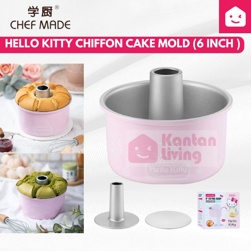 CHEFMADE 6 Inch Hello Kitty Chiffon Cake Pan with 2 Removable Loose ...