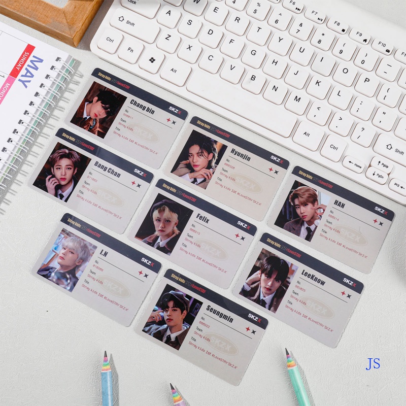 JS 1PCS KPOP STRAY KIDS Figures Student ID Card BANGCHAN FELIX HYUNJIN ...