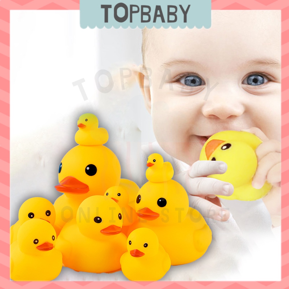 Squeaky Bath Yellow Duck Toy Toys Ducklings Education Sensory Itik ...