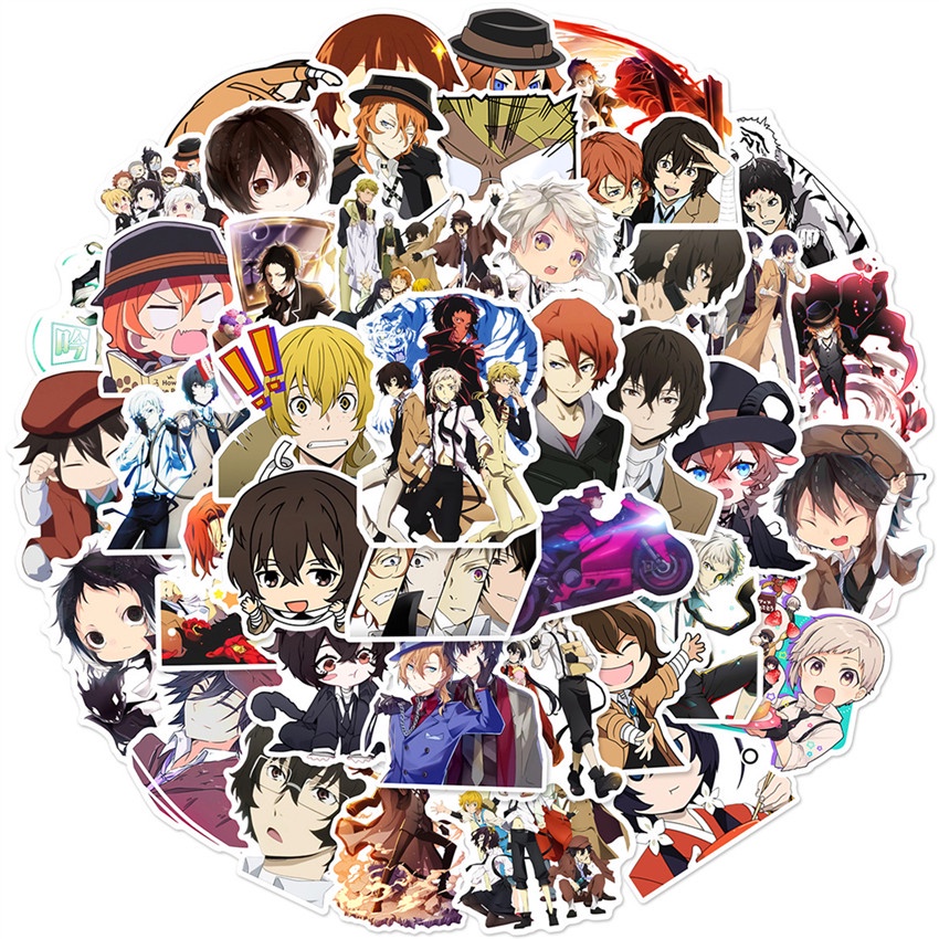 50Pcs/Set Q Bungo Stray Dogs Series 01 Stickers Fashion DIY Waterproof ...