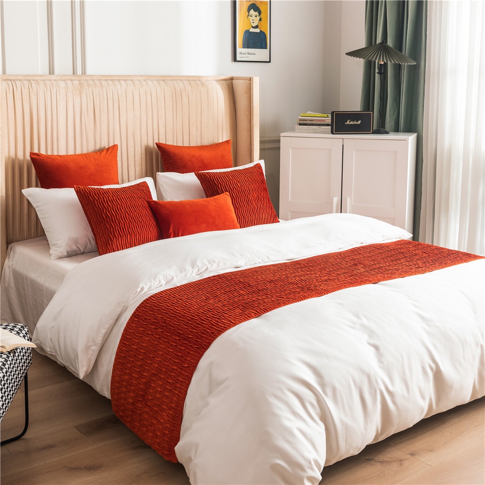 Hotel Bed Runner Bed Scarf Nordic Modern Wrinkle Geometry Bedding Scarf ...