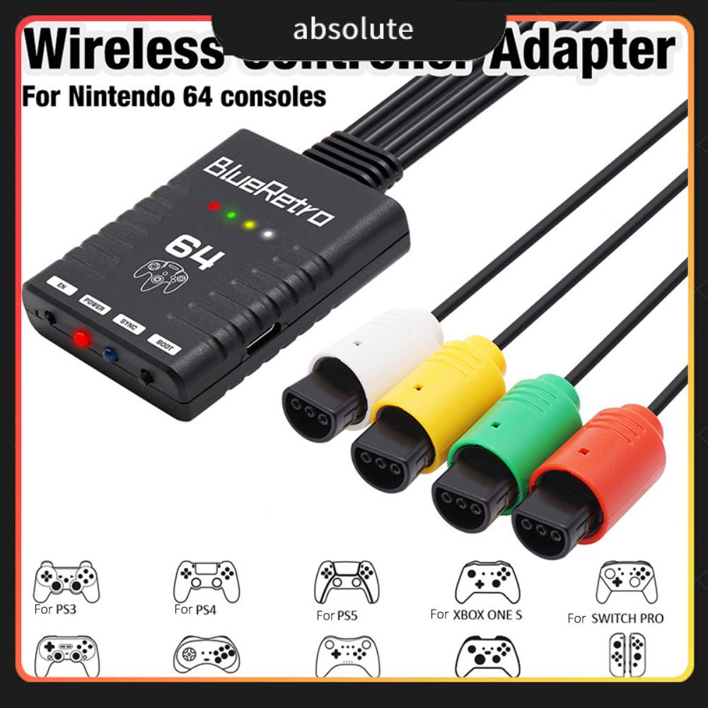 For N64 Bluetooth Wireless Handle Converter Controller Adapter Supports ...