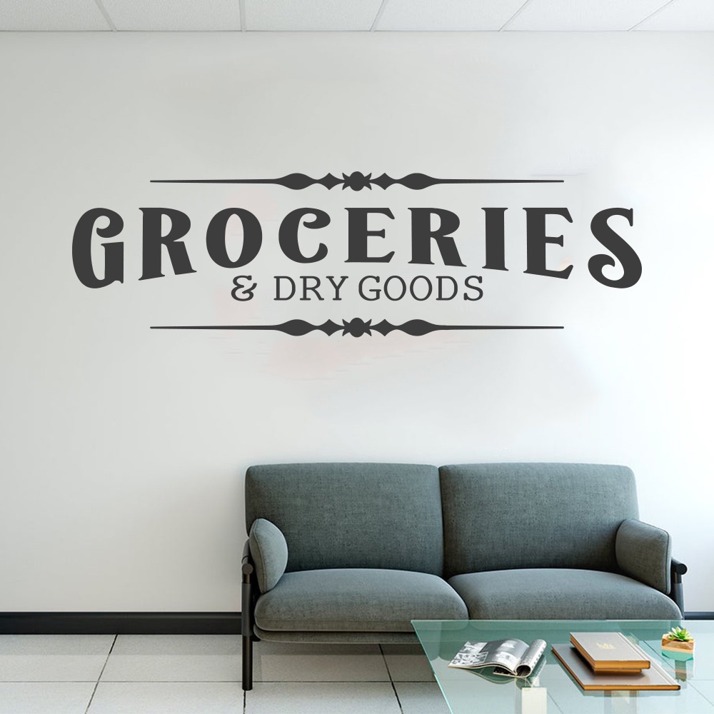Dry Goods Groceries Pantry Wall Decal Garage Farmhouse Vinyl Words ...