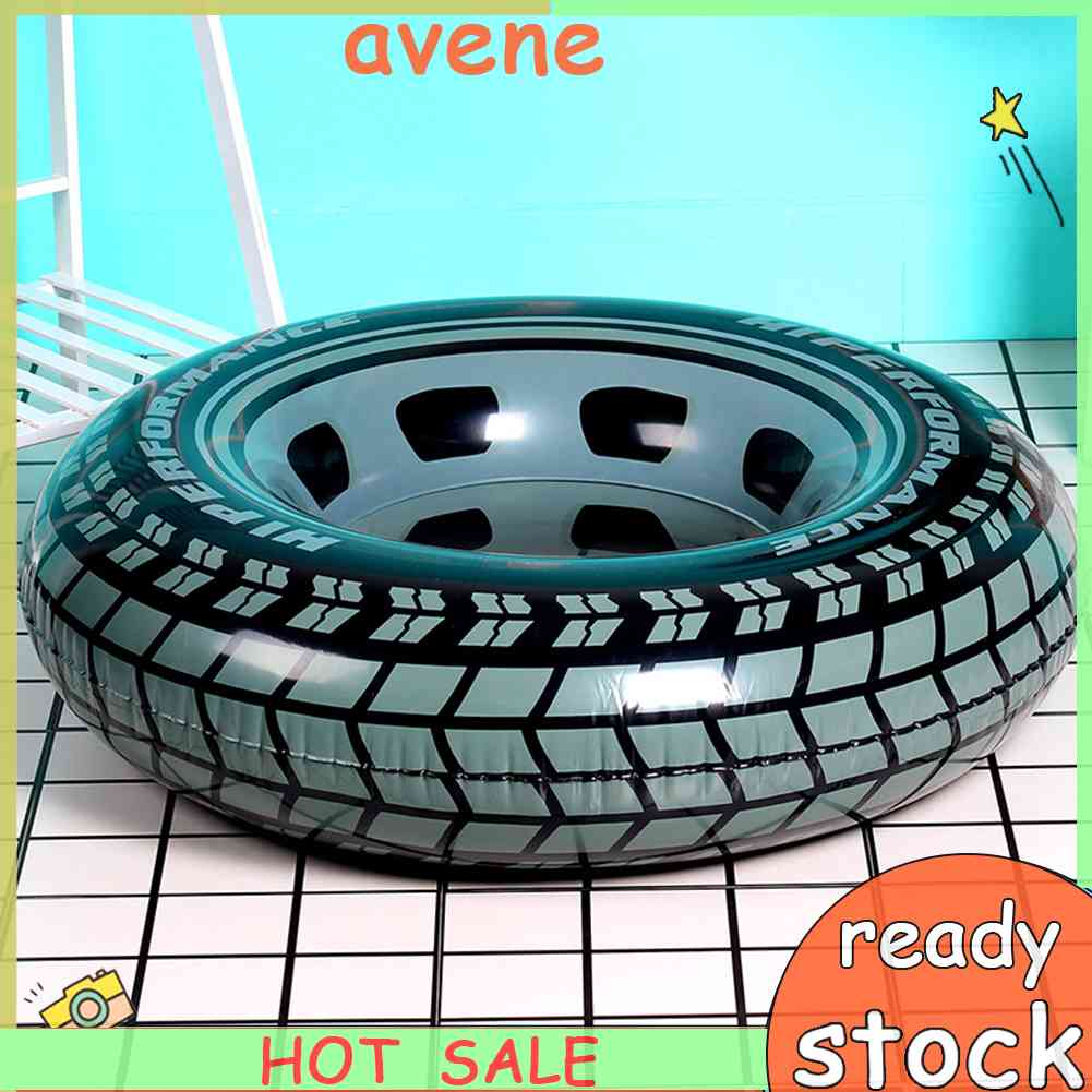 Black Wheel Tire Swimming Ring Inflatable Pool Float Tube Circle for ...