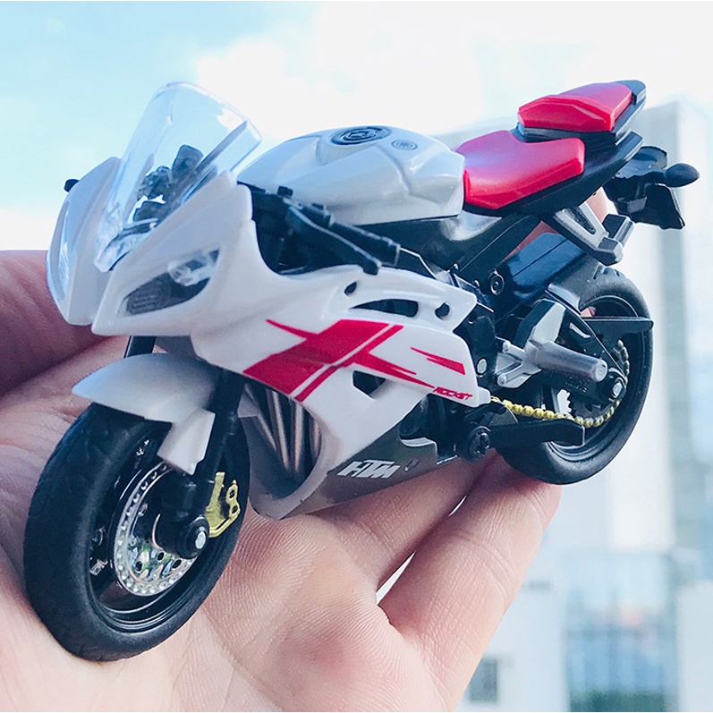 1:18 Yamaha R6 Motor Motorcycle High Simulation Diecast Metal Alloy ...