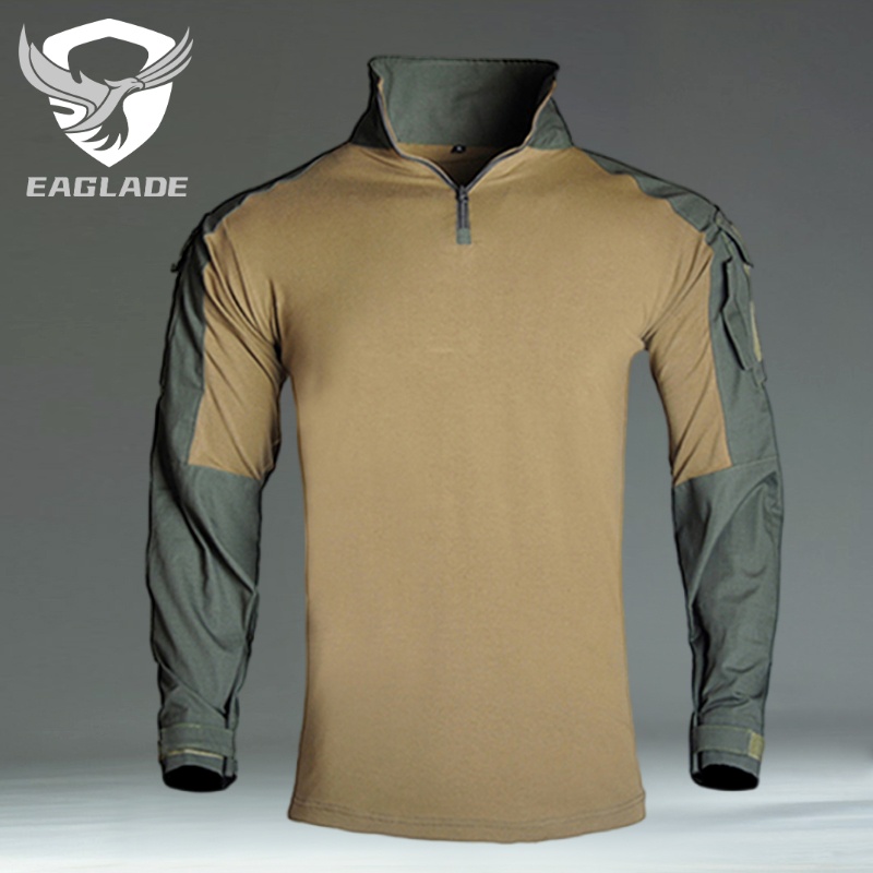 EAGLADE Tactical Frog T Shirt Men YDJX-G3CX In Green Stretchable Long ...