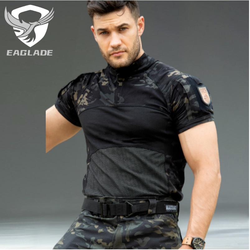 EAGLADE Tactical Frog T Shirt Men YDJX-FG-DX In Night Camo Short ...