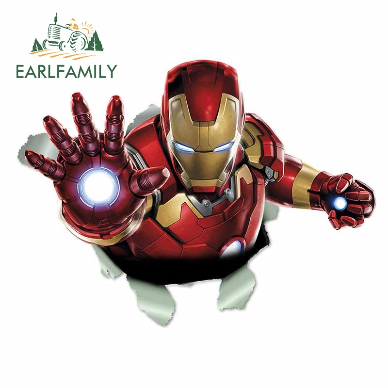 EARLFAMILY 13cm x 9.7cm Iron Man Car Sticker Laptop Skateboard Creative ...