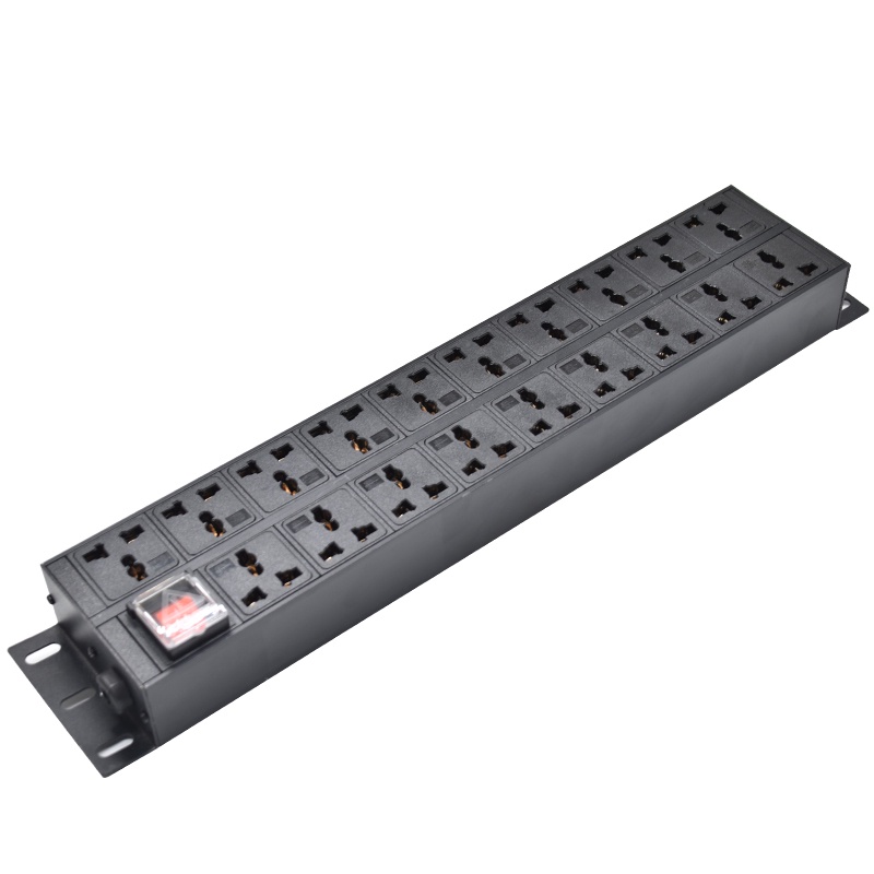 2U rack mounted PDU power distribution unit, 19 position universal socket, 2-meter extension ...